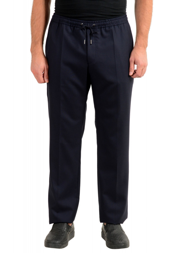 Hugo Boss Men's "Barne1" Navy Blue 100% Wool Flat Front Casual Pants